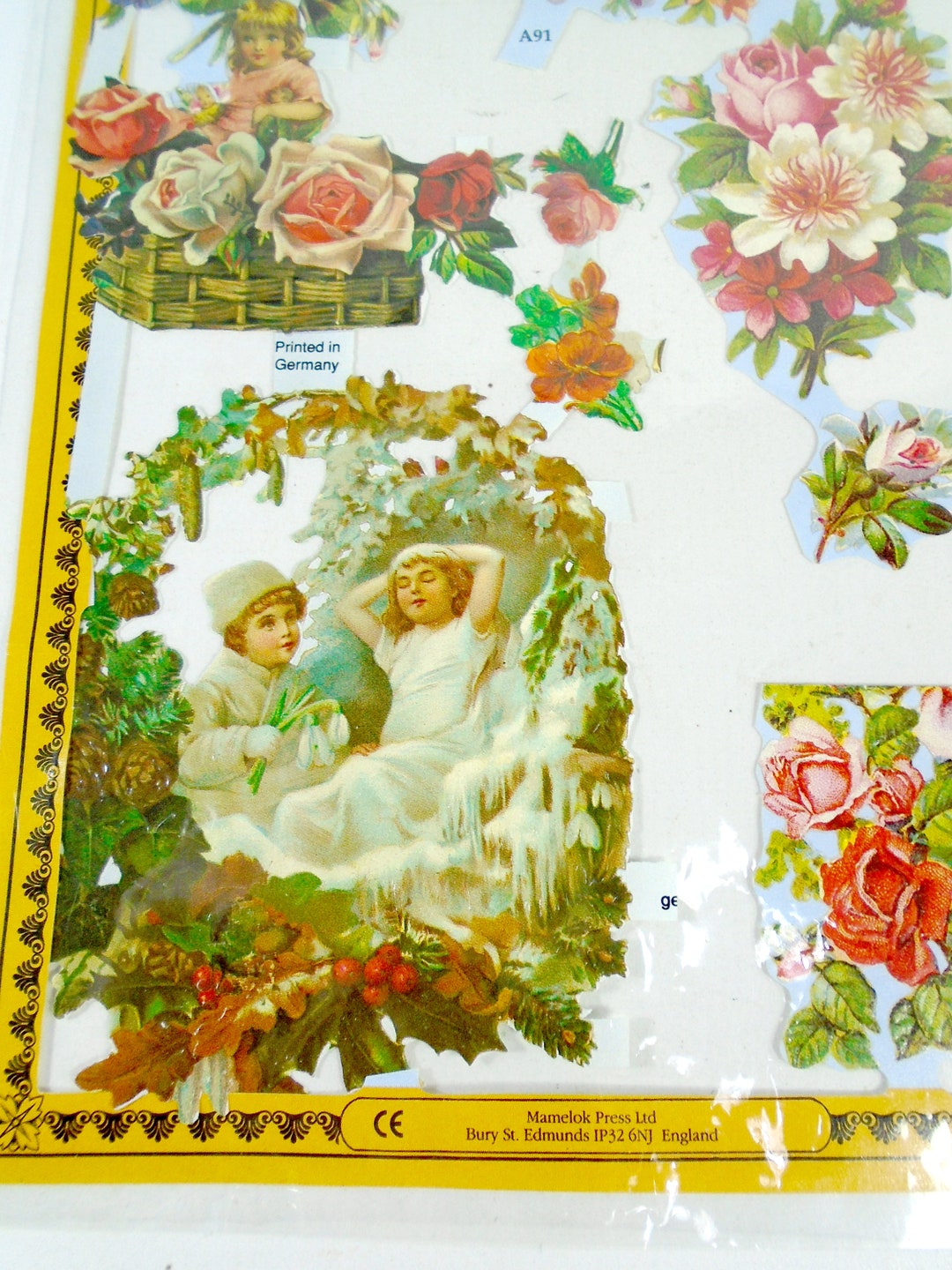 Vintage Victorian Style Flower and Children Die Cut Scraps, Vintage ...