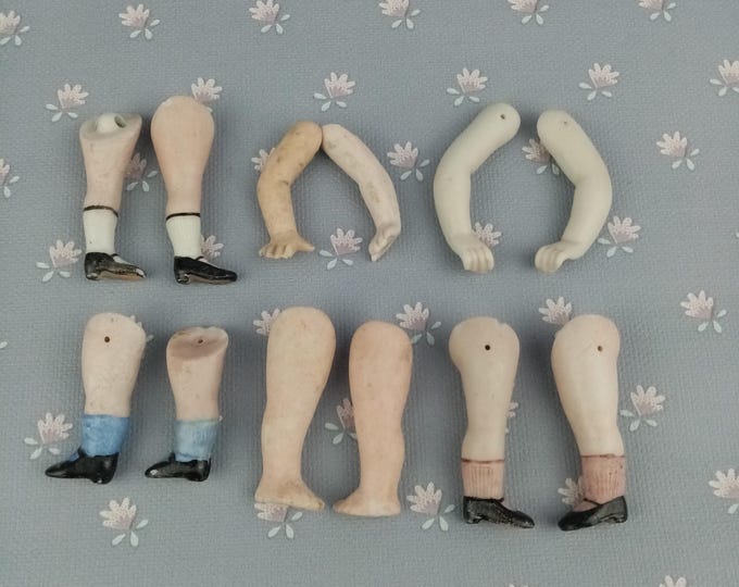 Doll Parts, Lot Antique German Porcelain Doll Parts, Doll Legs - Arms 6 ...