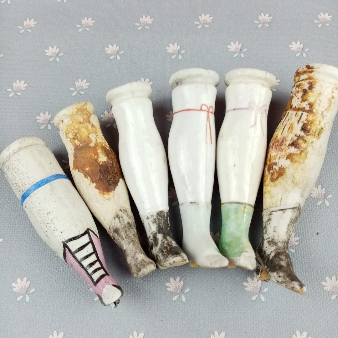 Antique Doll Legs, Parian - China Doll Lower Legs, Victorian Doll Boots ...