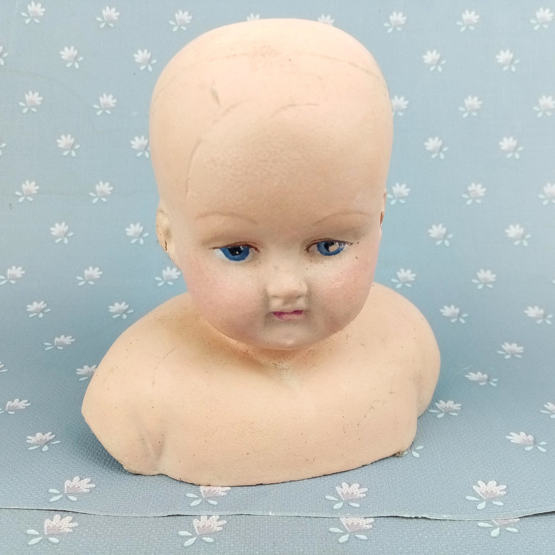 Doll Head, Artist Shoulder Head, Large Handmade Paper Mache Shoulder ...