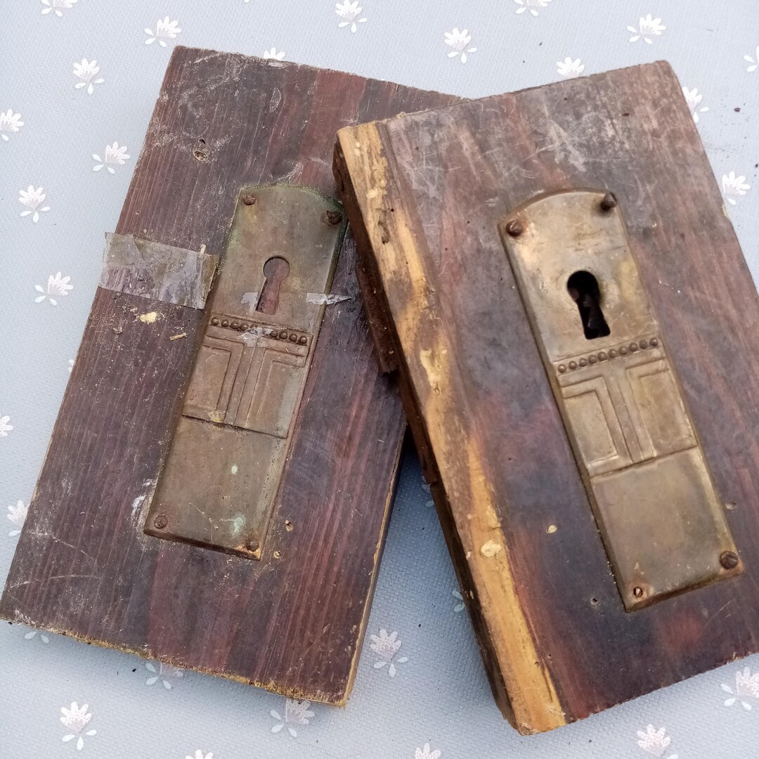 Antique Keyhole Cover and Lock, Wooden Pieces, Made in Germany in the ...