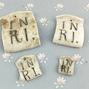 Antique Porcelain Crucifix INRI Plaque , Cross Top Decor Inri Sign ...