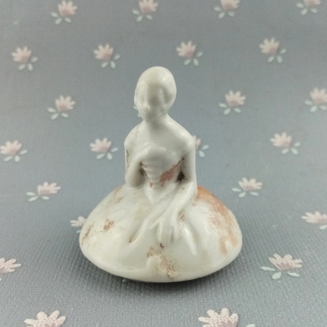 Antique Rococo Lady Powder Box Lid Top, German Porcelain Powder Box ...