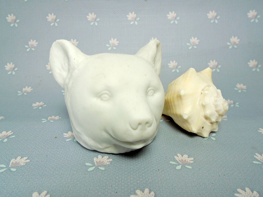 German Bisque Porcelain Bears Head, Antique Porcelain Bottle Stoper ...