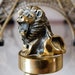 Custom Lion Stamp Figurine Solid Bronze Etched Details 3D Shelf Decor ...