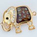 Good Luck Brooch Elephant Pin Meditation Yoga Gold Plated Inlay ...