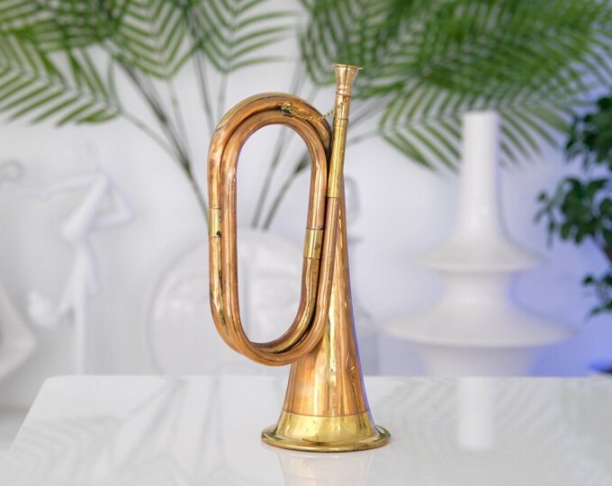 Vintage Horn Copper Brass Bugle Military Cavalry Army Military Command ...