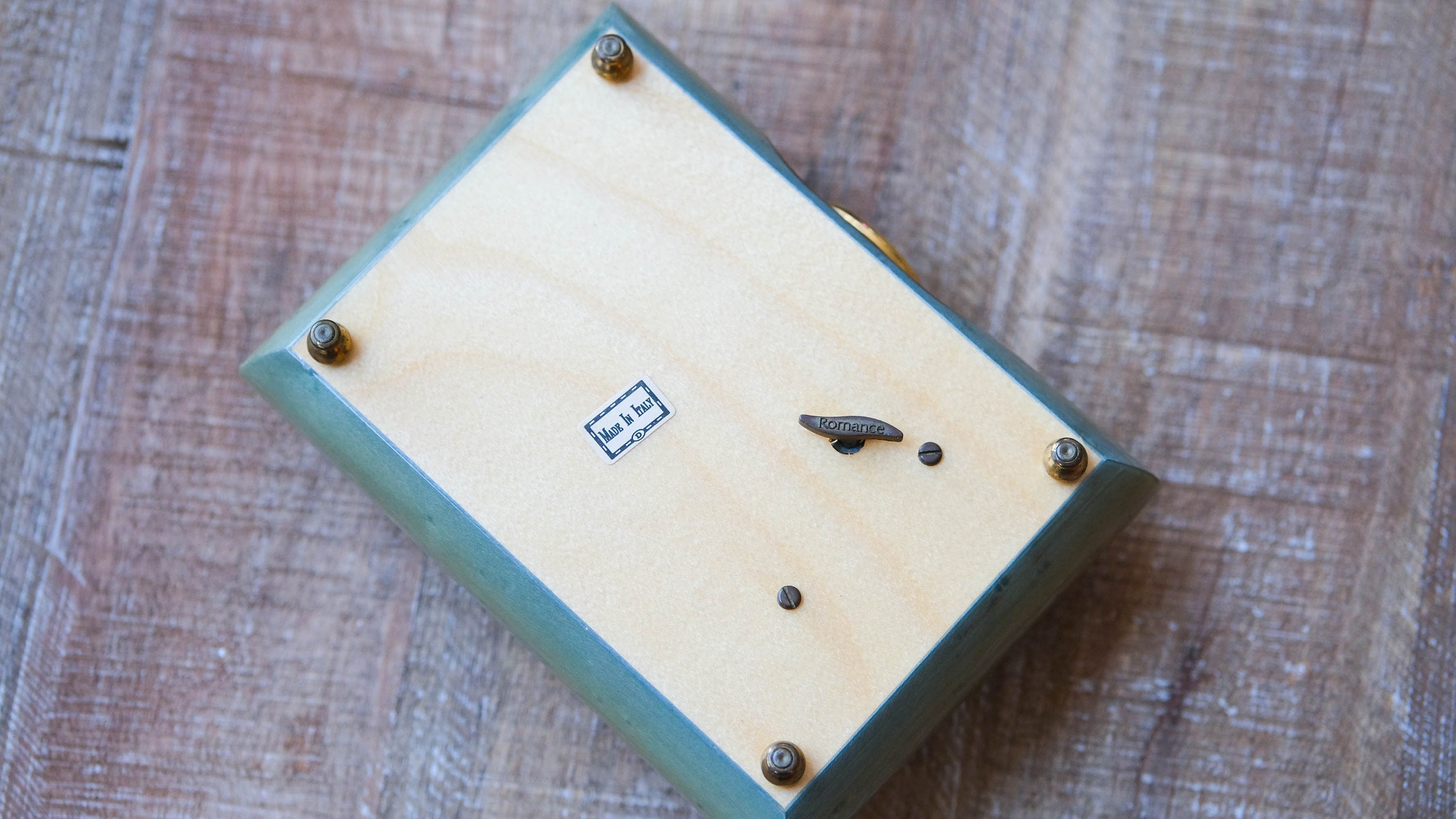 Music Box Floral Jewelry Vanity Storage Clock Box Decor Glazed Green ...