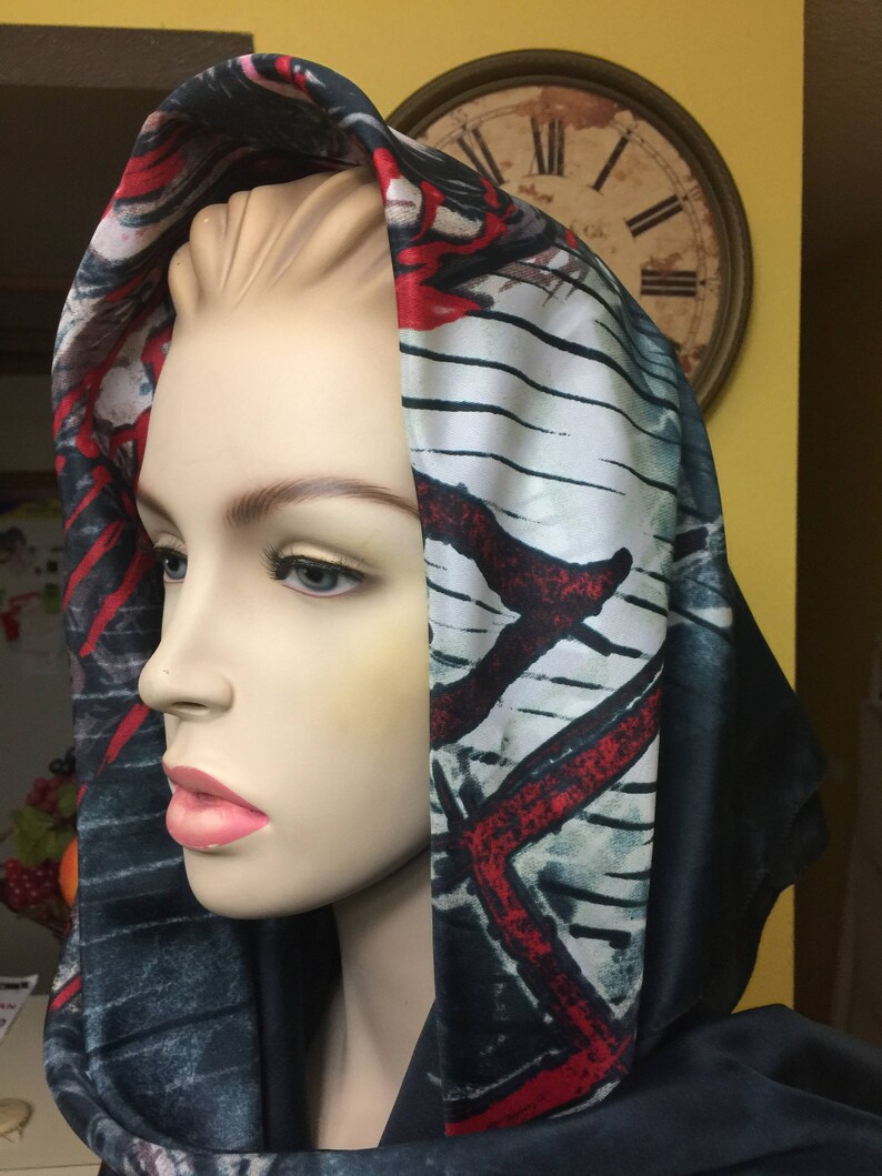 Pirate Skull Scarf Slayer World Painted Blood Large Gray Black - Etsy