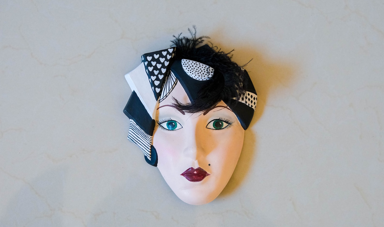 90's Signed Lady Mask Ceramic Authentic Carnival Face Wall | Etsy