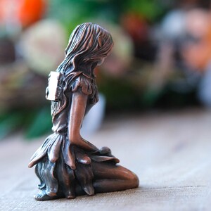 1970's Girl Figurine Solid Copper Lady Statue Sculpture Heavy Bookshelf ...