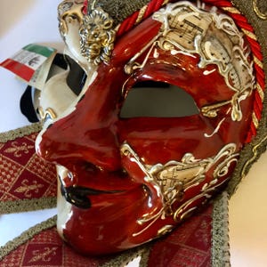 Venetian Mask Carnival Face Wall Hanging Large Pierrot Decor Theater ...
