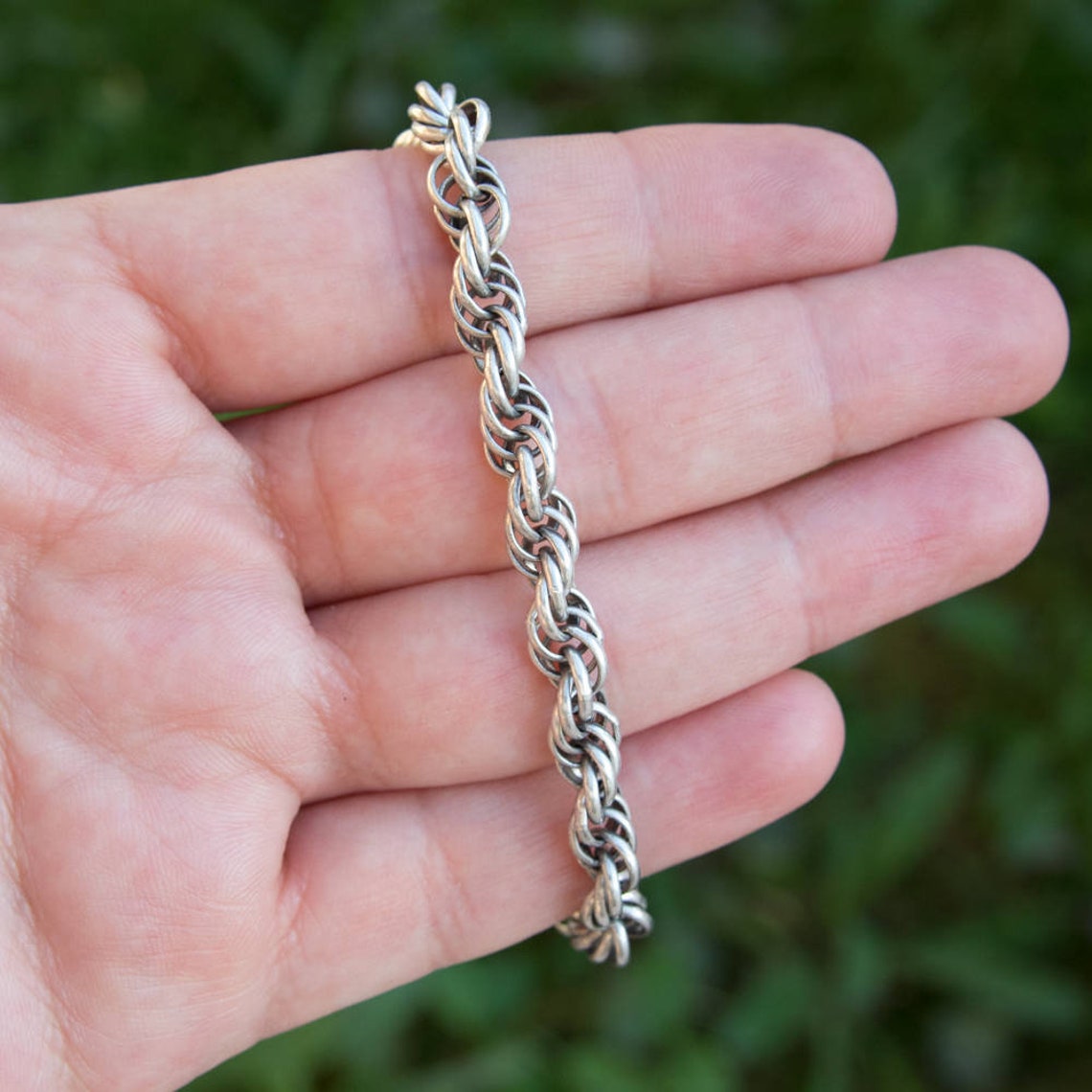 Sterling Silver Bracelet Rope Chain Vintage Multi Link | Etsy