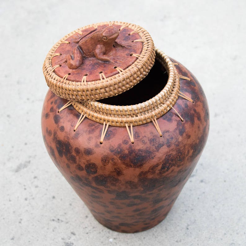 Vintage Pot Frog Lid Shelf Decor Handmade Tableware Storage | Etsy