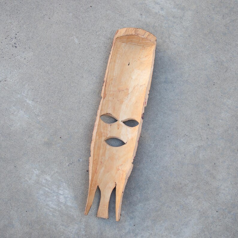 Tall Wooden Face Mask Wall Hanging Ethnic Carved Vintage - Etsy