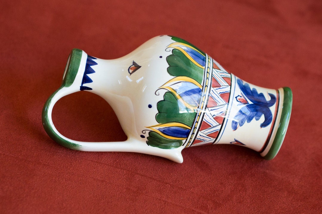 Hand Painted Pitcher Multicolor Ceramic Milk Creamer Condiment Sauce ...