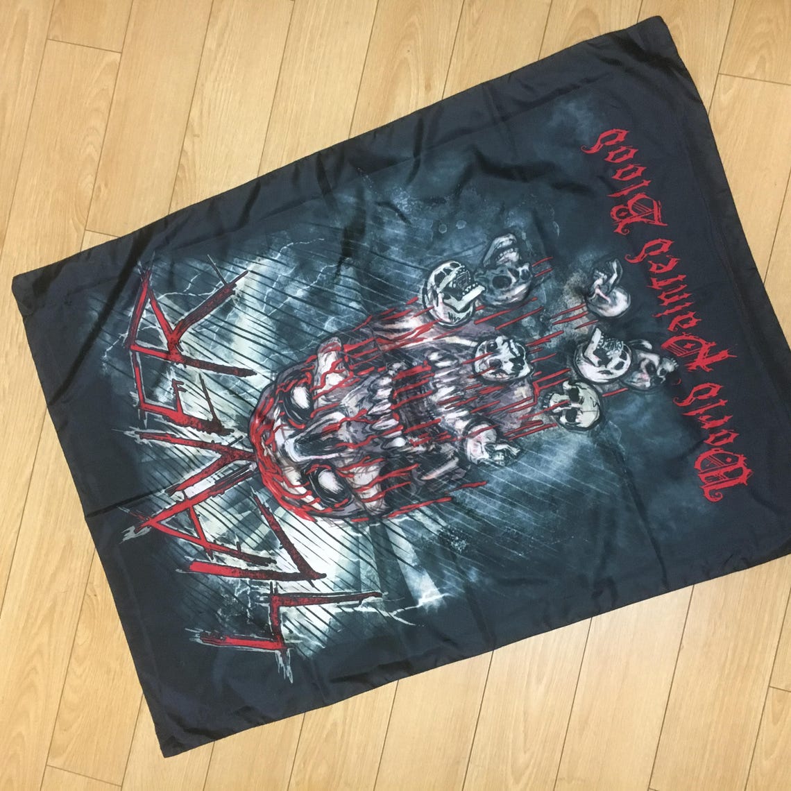 Pirate Skull Scarf Slayer World Painted Blood Large Gray Black | Etsy