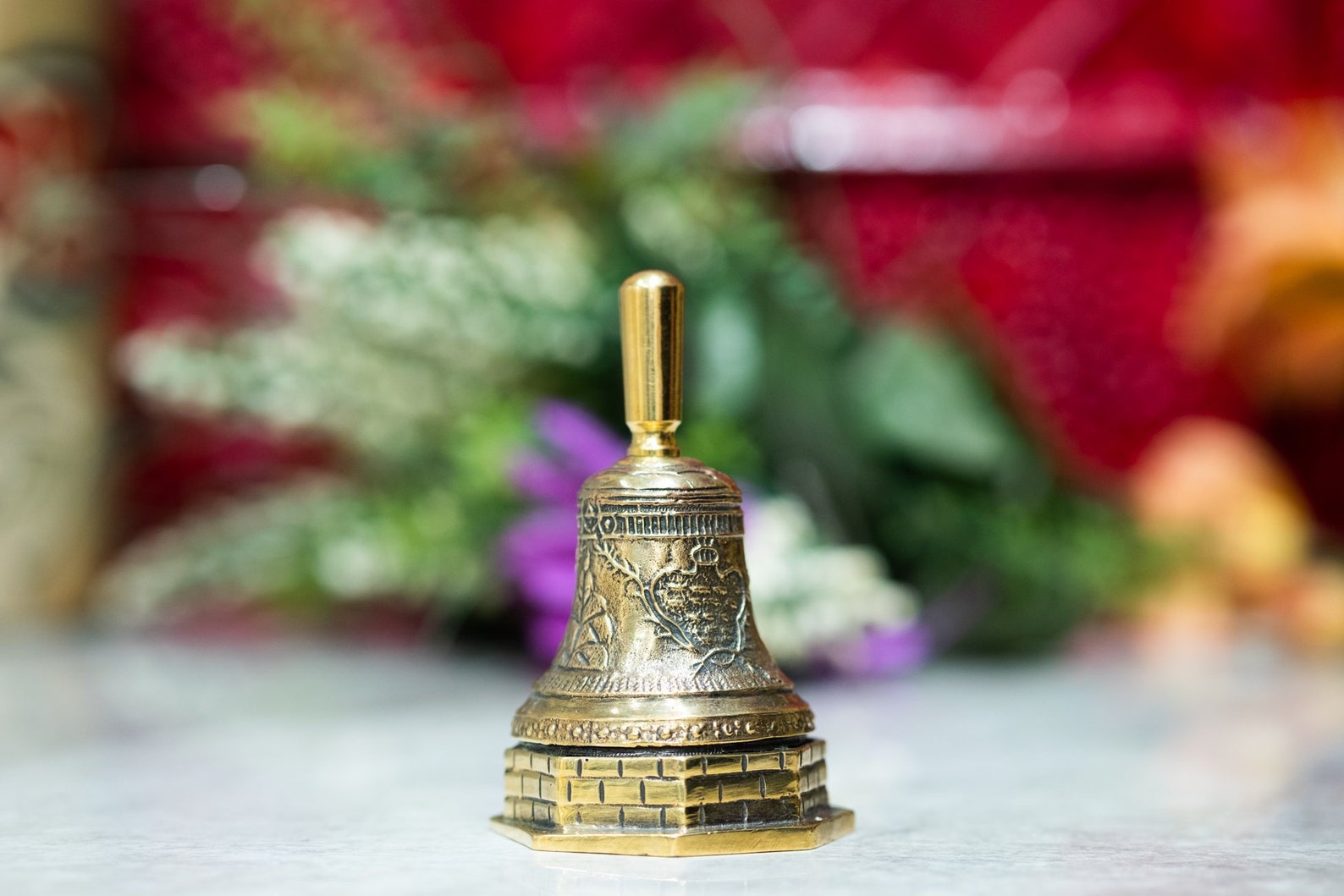 Collectible Bell Solid Bronze Etched Details 3D Altar Ritual Spiritual ...
