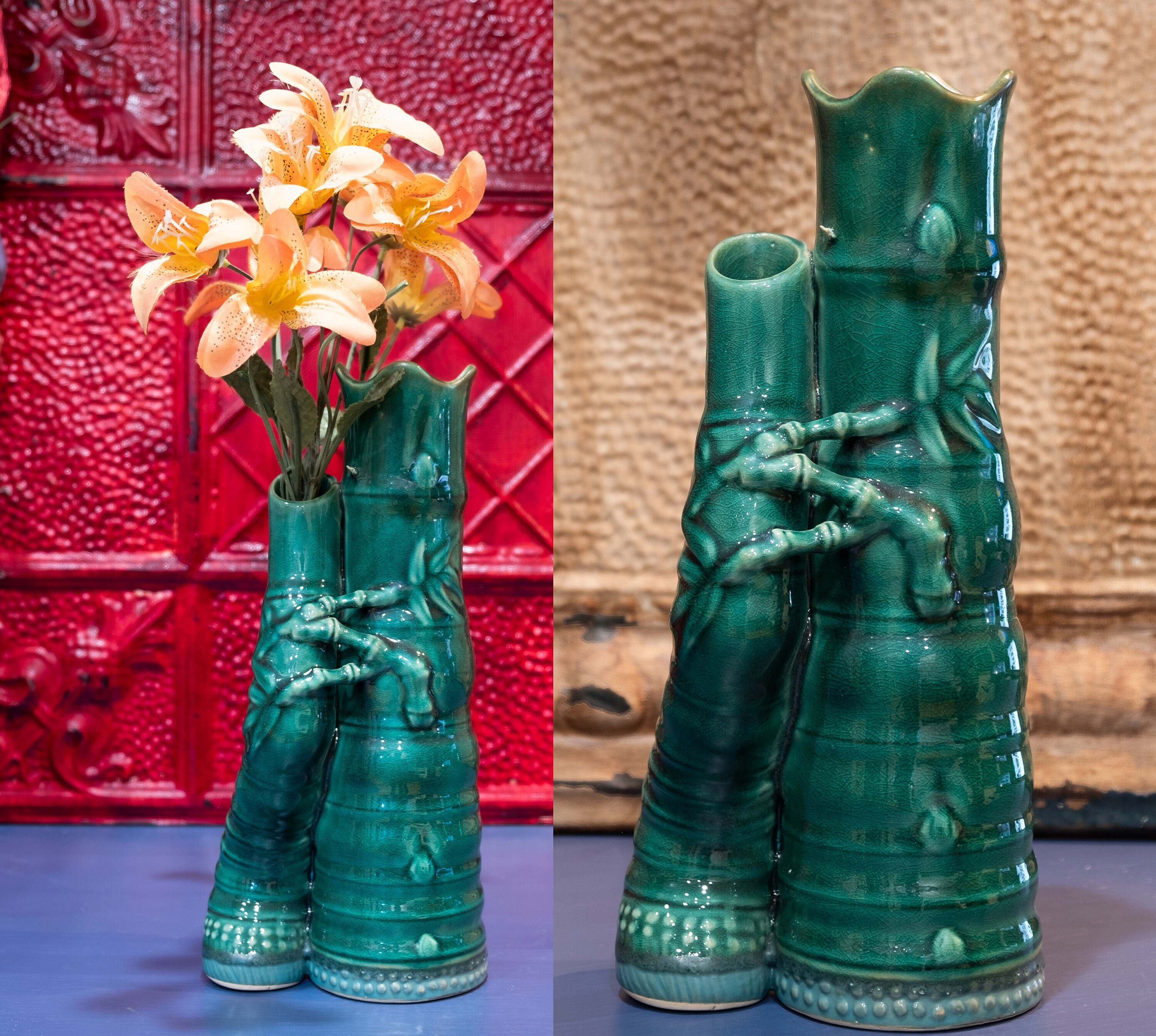 Hugged Trees Vase Ceramic Symbolic Gift for Couple Green - Etsy