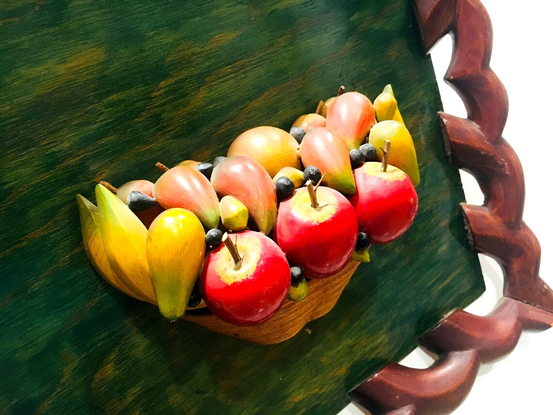 3D Wall Decor Solid Wood Fruit Display Handmade Hand Painted | Etsy