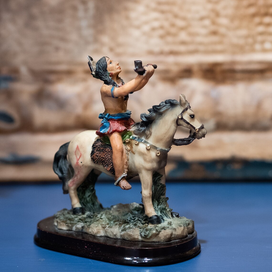 Native American Indian Man Action Statue Figurine Collector's Gift Home ...