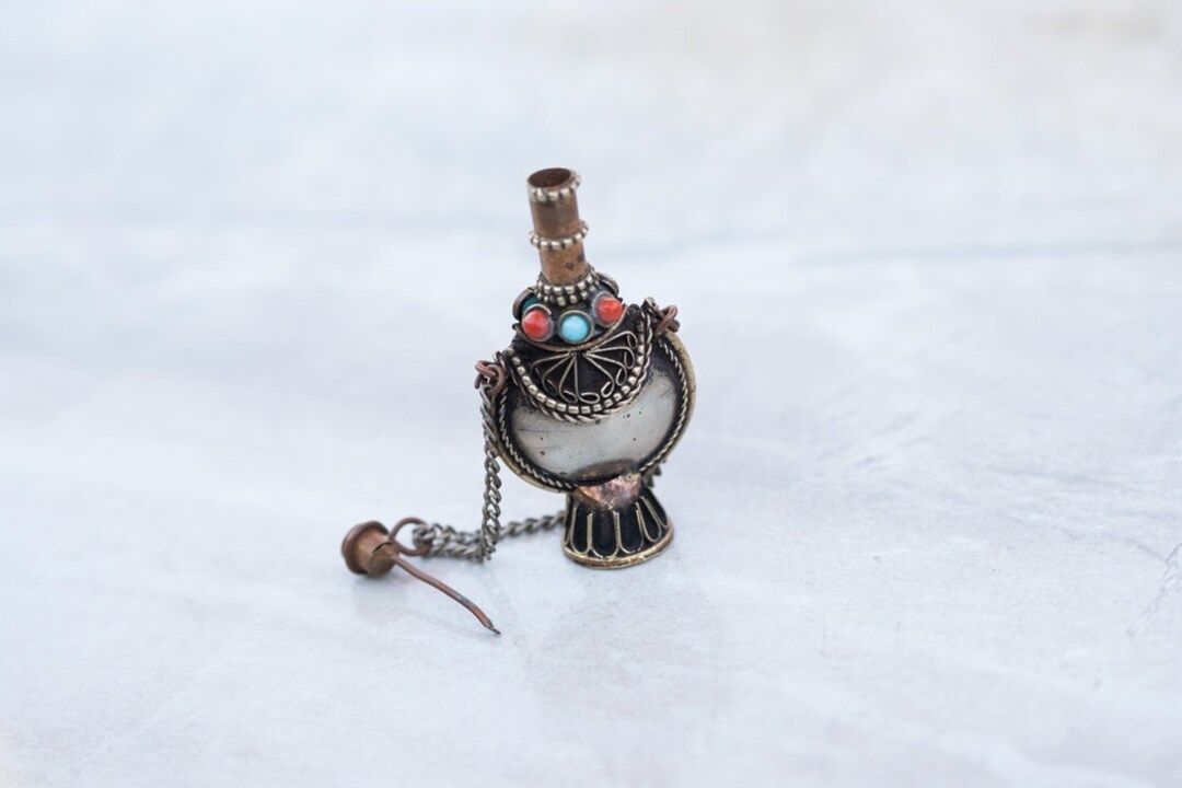 Snuff Pendant Antique Moroccan Aged Metal Moroccan Snuff Pendant With ...