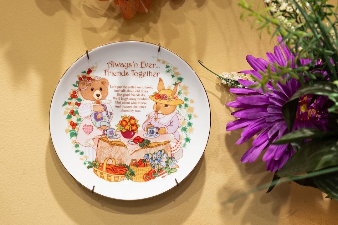 Gold-rimmed Friendship Plate Porcelain Alway'n Ever... Friends Together ...
