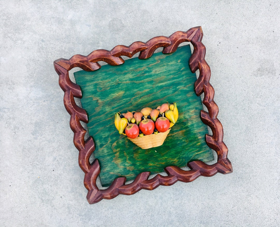 3D Wall Decor Solid Wood Fruit Display Handmade Hand Painted Unique ...