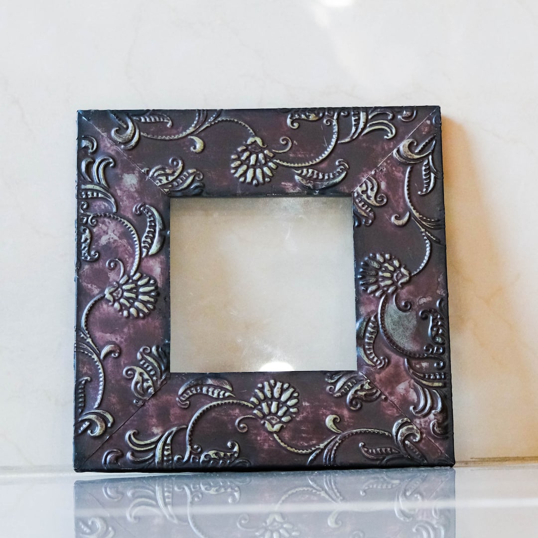 10" Square Wrought Iron Wall Decor Picture Frame Geometric Floral ...