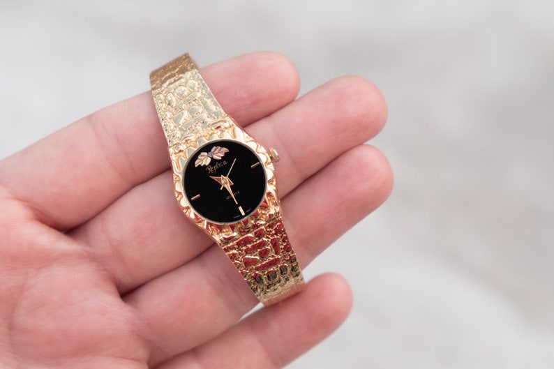 1980's Gold Plated Lady's Watch Vintage Textured Band | Etsy