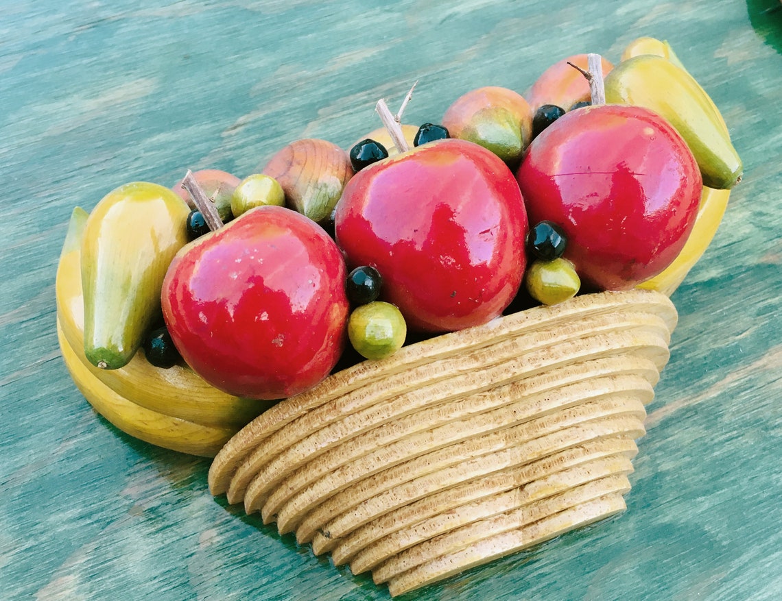 3D Wall Decor Solid Wood Fruit Display Handmade Hand Painted | Etsy