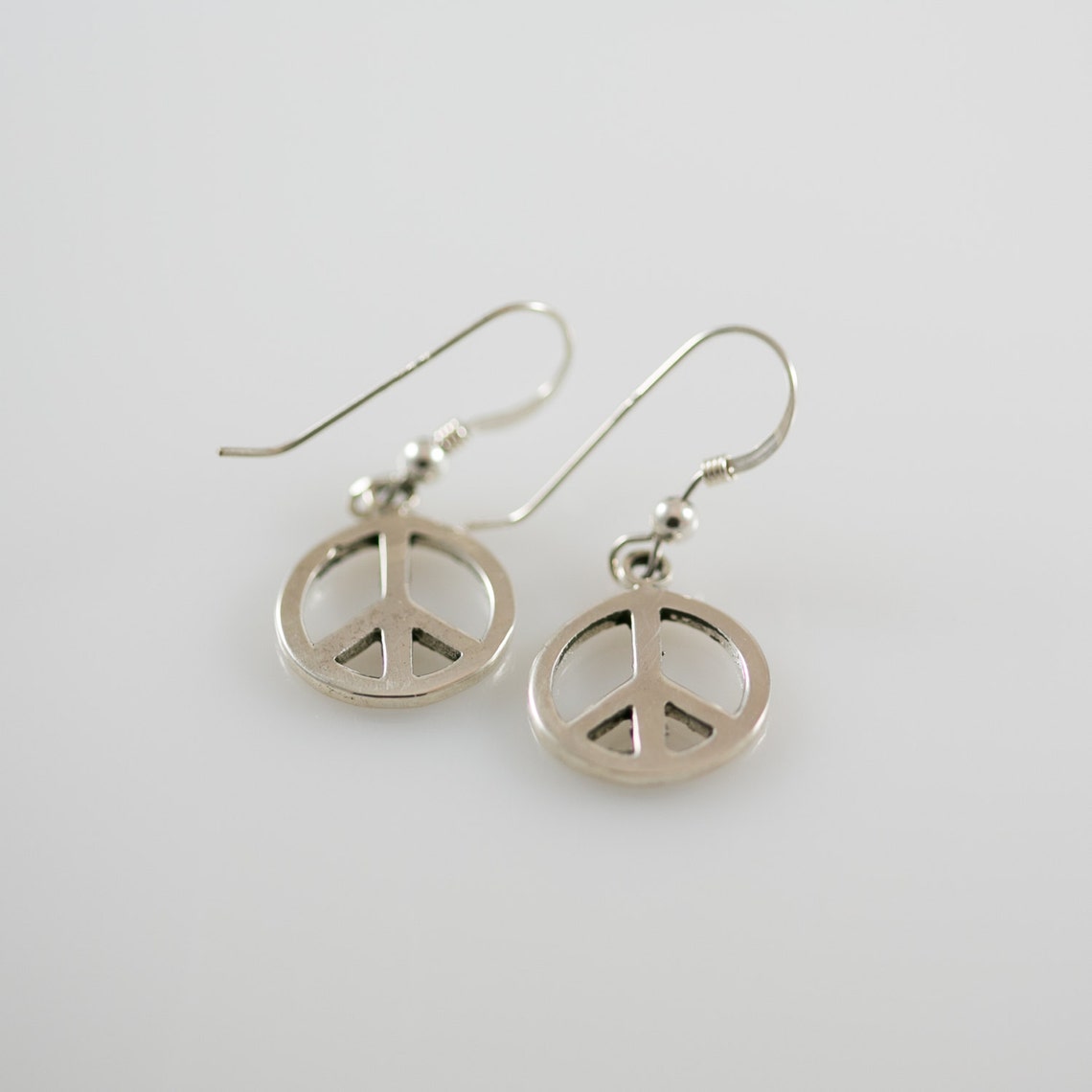 Earring Peace Sign Sterling Silver Peace Jewelry Hippie Festival ...