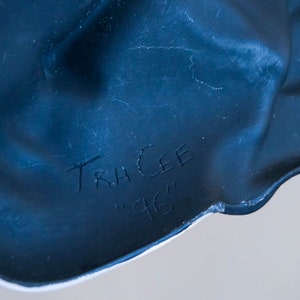 90's Signed Lady Mask Ceramic Authentic Carnival Face Wall Hanging Hand ...