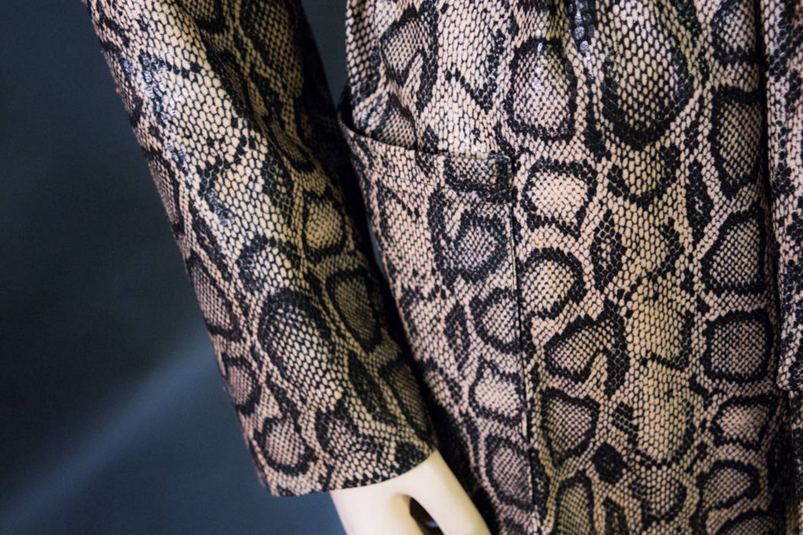 Snake Fabric Blazer Faux 80s Reptile Short Slouchy Coat Woman - Etsy