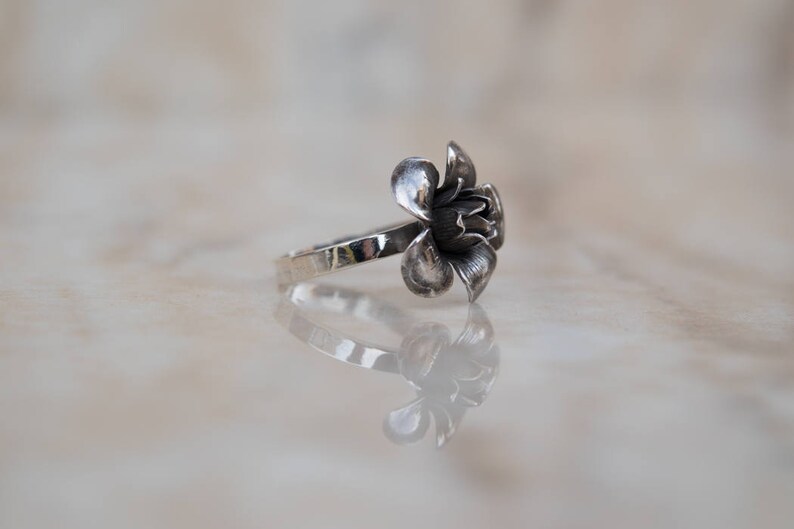 Sterling Flower Ring Floral Design Handmade Lady Ring Classic Gift for ...