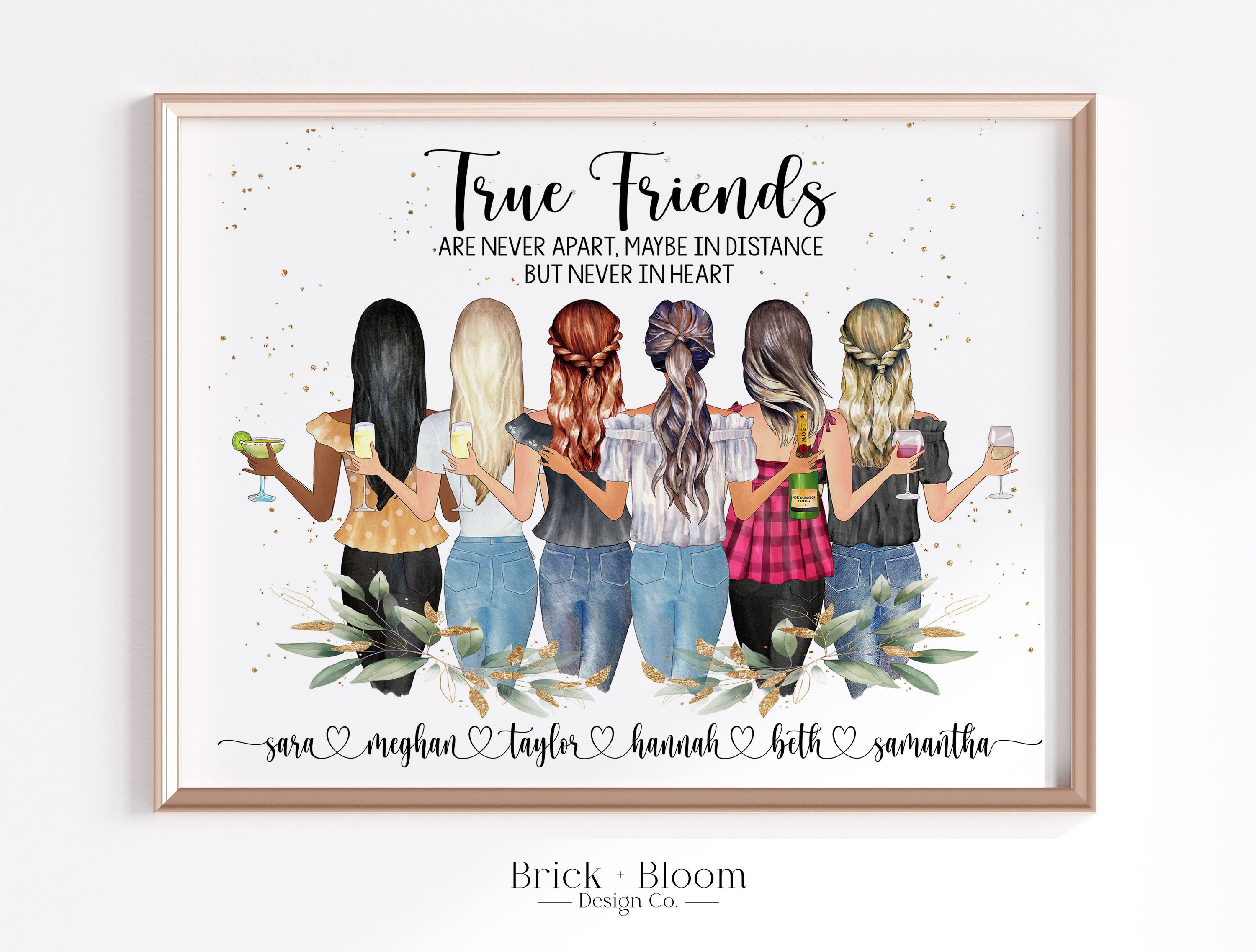 Custom Best Friend Portrait PRINTABLE Personalized BFF - Etsy