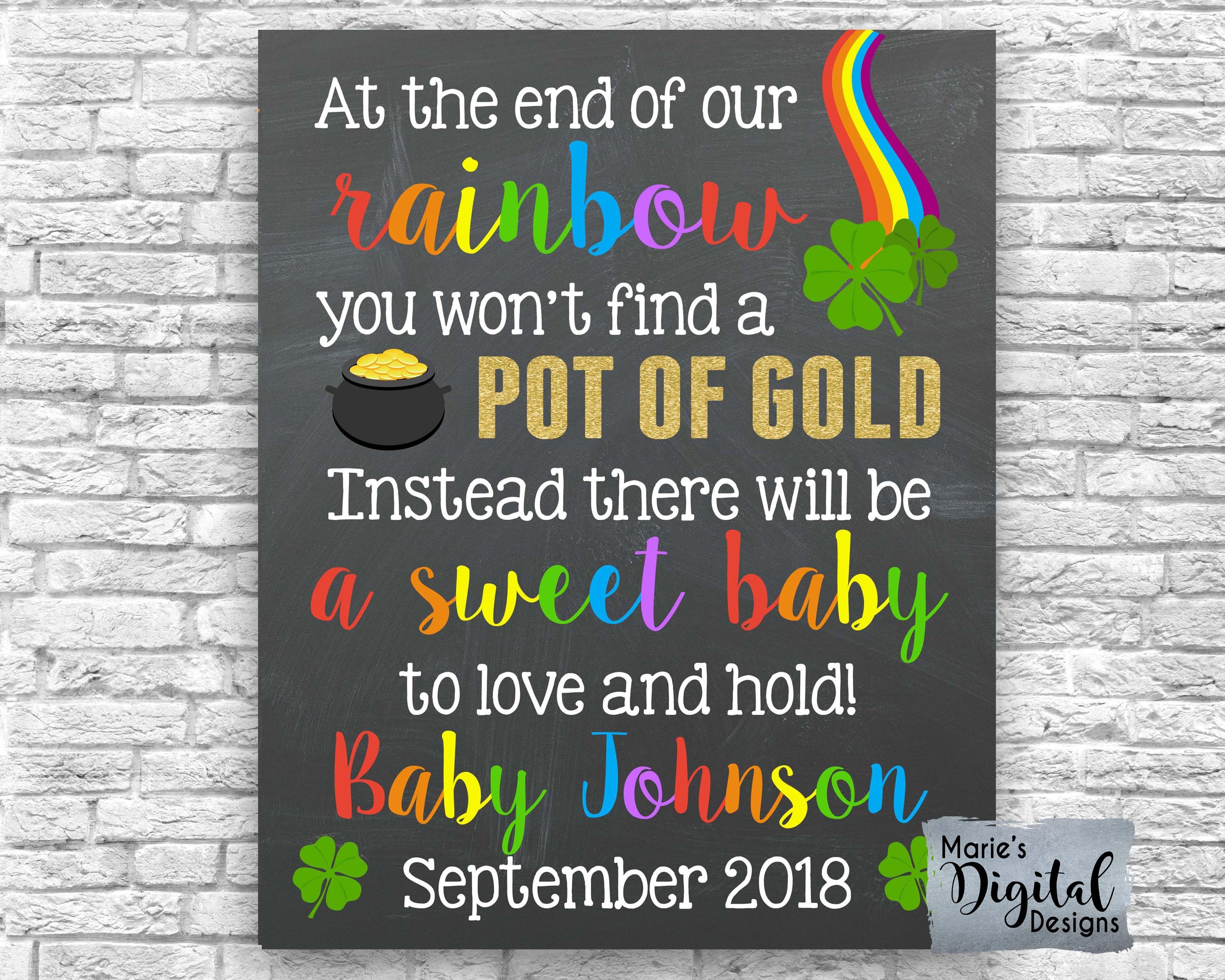 PRINTABLE at the End OF Our Rainbow You Won't Find A Pot | Etsy