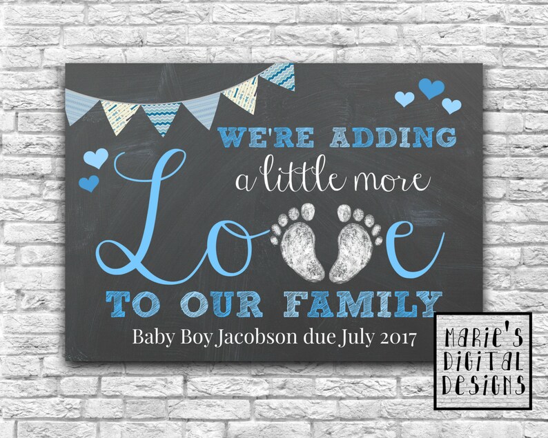 PRINTABLE We're Adding A Little More Love To Our Family | Etsy
