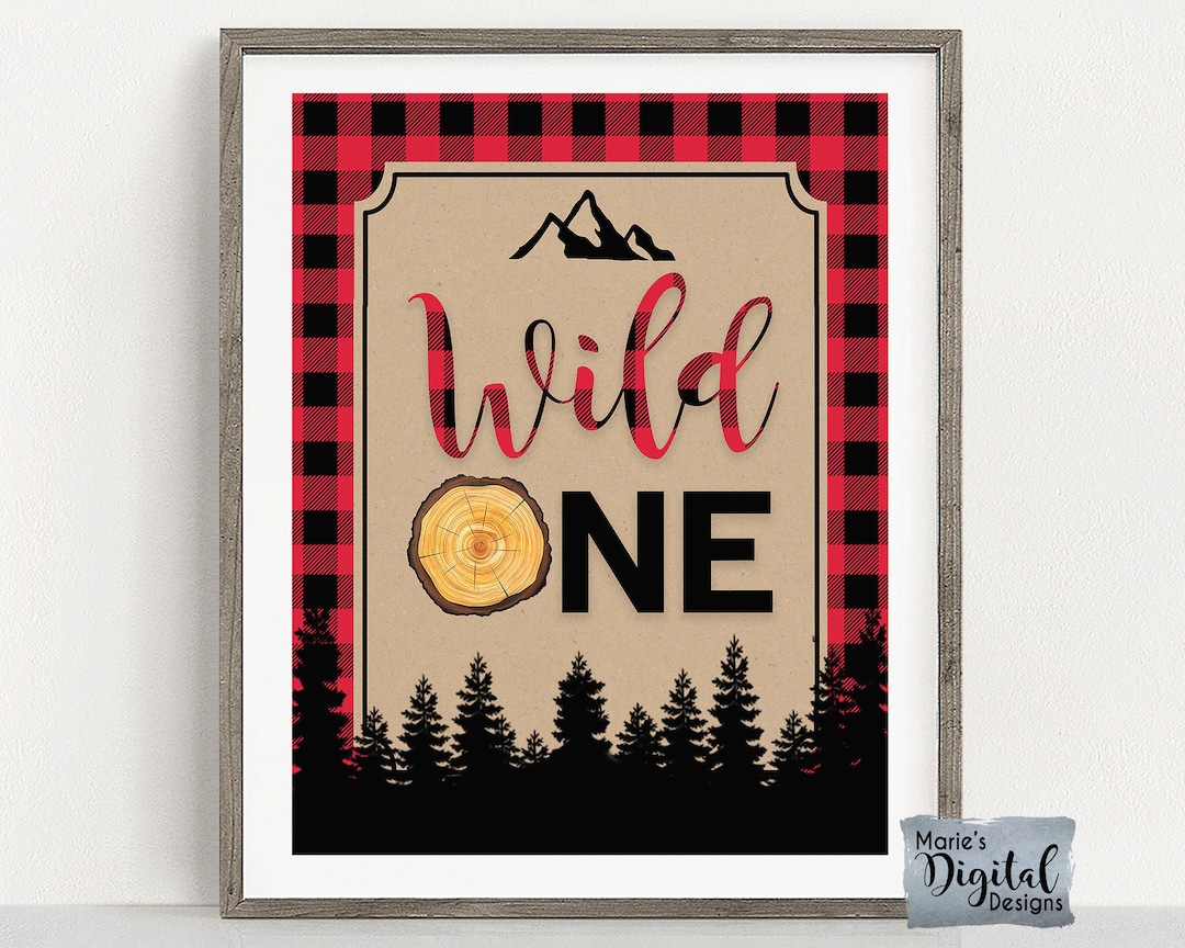 INSTANT DOWNLOAD | Wild One Printable Birthday Party Sign | Red Buffalo ...