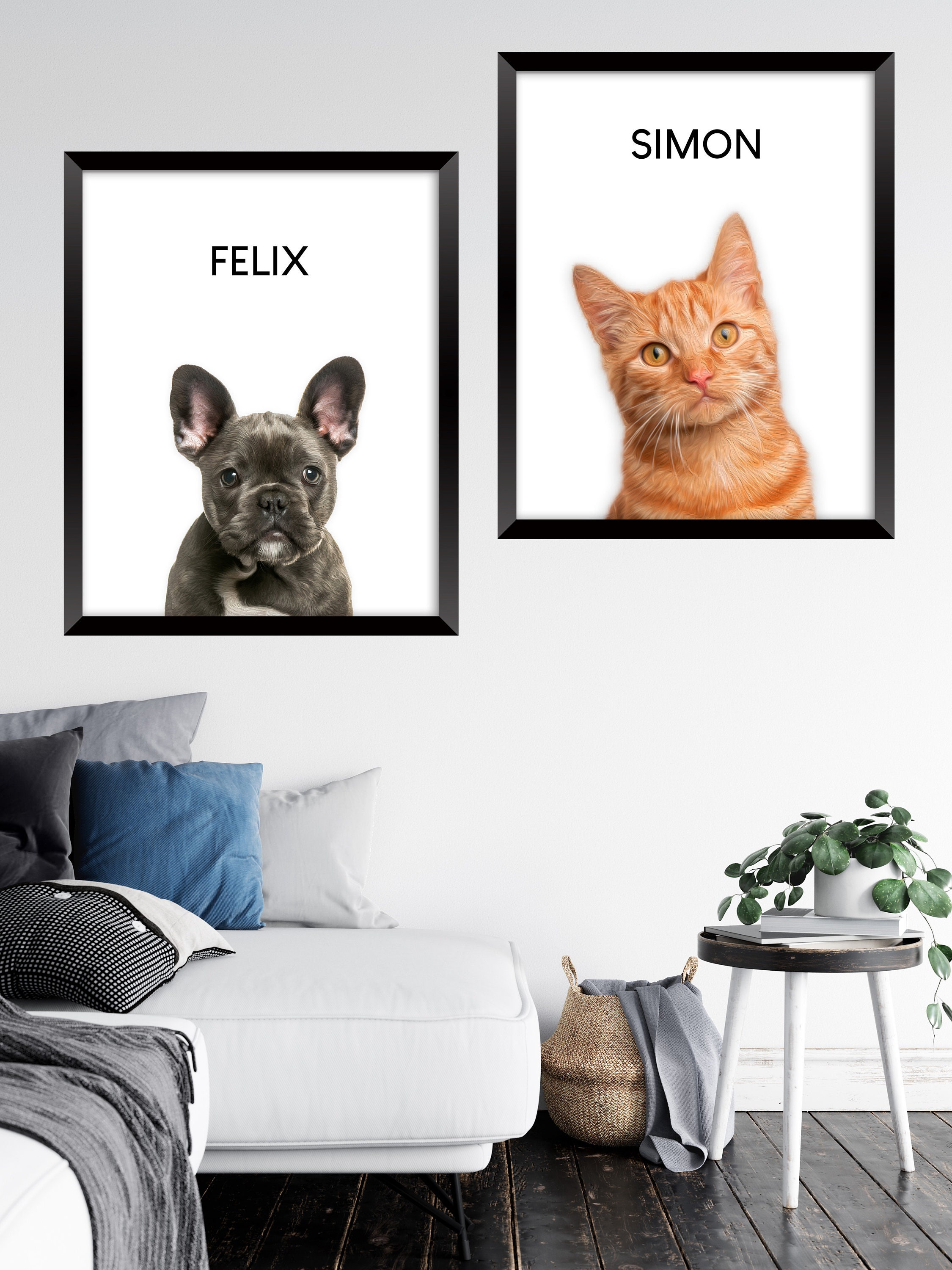 Custom Pet Portrait | PRINTABLE Personalized Pet Art | New Pet Gift ...