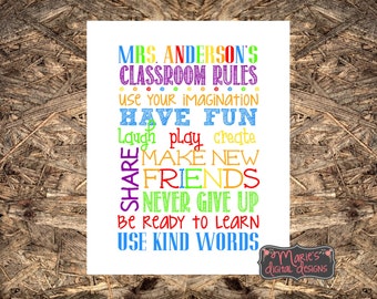 Teacher Subway Art | Etsy