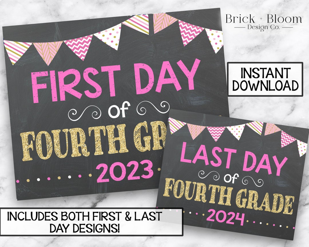 INSTANT DOWNLOAD First & Last Day of Fourth Grade 4th Grade First Day ...