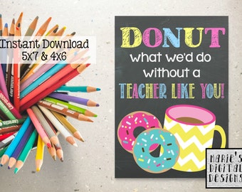 Teacher Appreciation Card Donut - Etsy