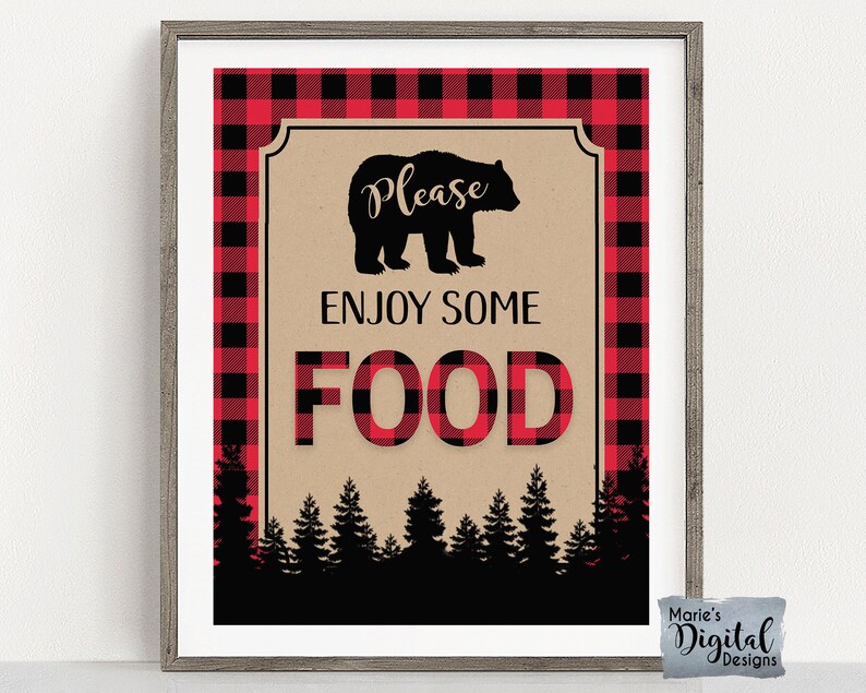 INSTANT DOWNLOAD | Enjoy Some Food Printable Birthday Party Sign | Red ...