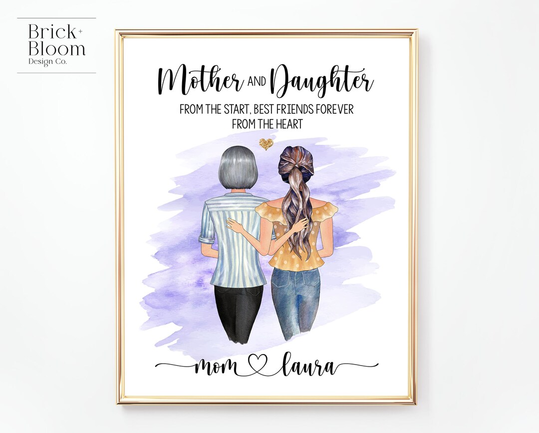 Custom Mother Daughter Portrait PRINTABLE Personalized Mother's Day ...