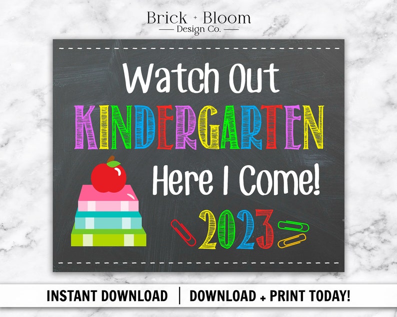 INSTANT DOWLOAD Printable Watch Out Kindergarten Here I Come - Etsy