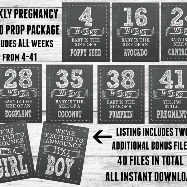 Weekly Pregnancy Sign - Etsy