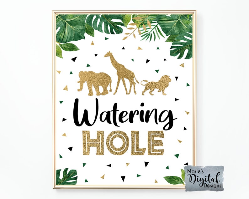 INSTANT DOWNLOAD Watering Hole Printable Birthday Sign - Etsy
