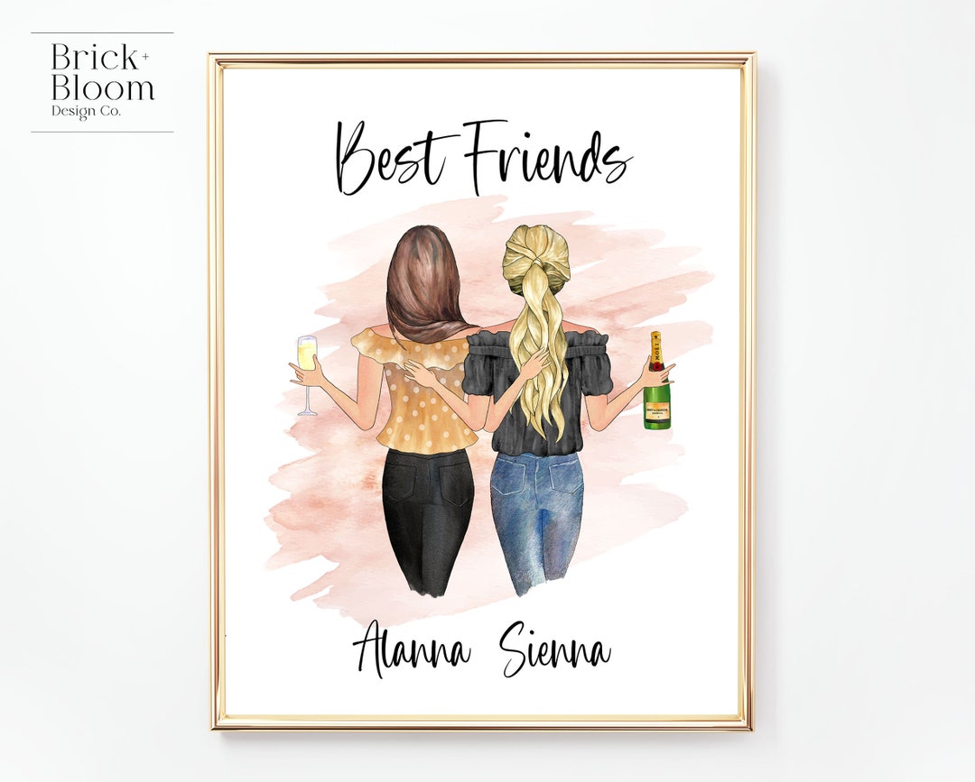 Custom Best Friend Portrait PRINTABLE Personalized BFF - Etsy