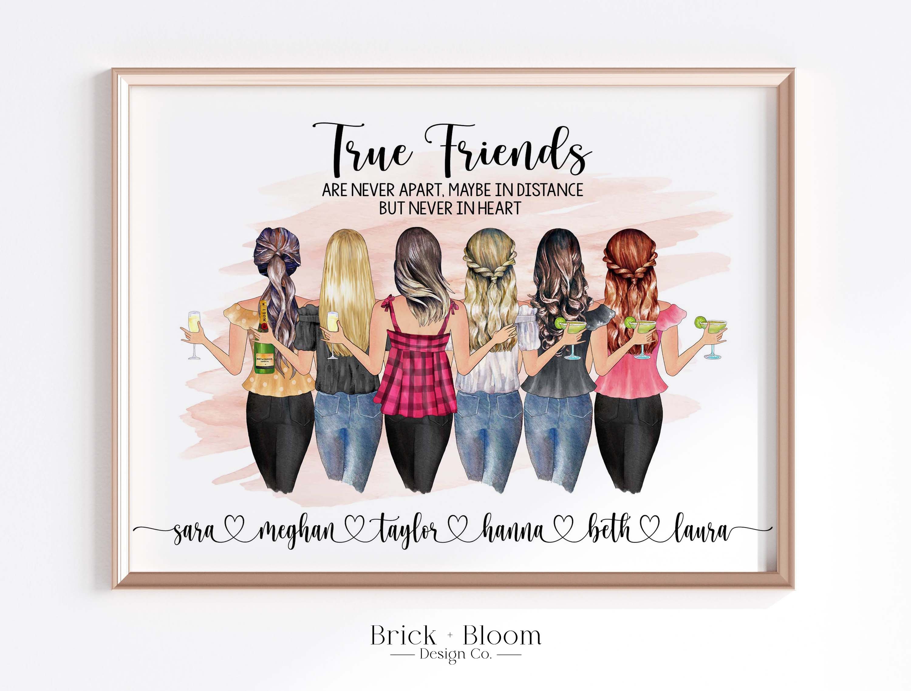 Custom Best Friend Portrait PRINTABLE Personalized BFF - Etsy
